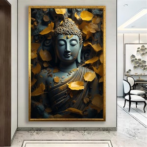 Buddha Leaf Themed Art, Buddha Painting Style, Buddha Wallpaint Zen ...