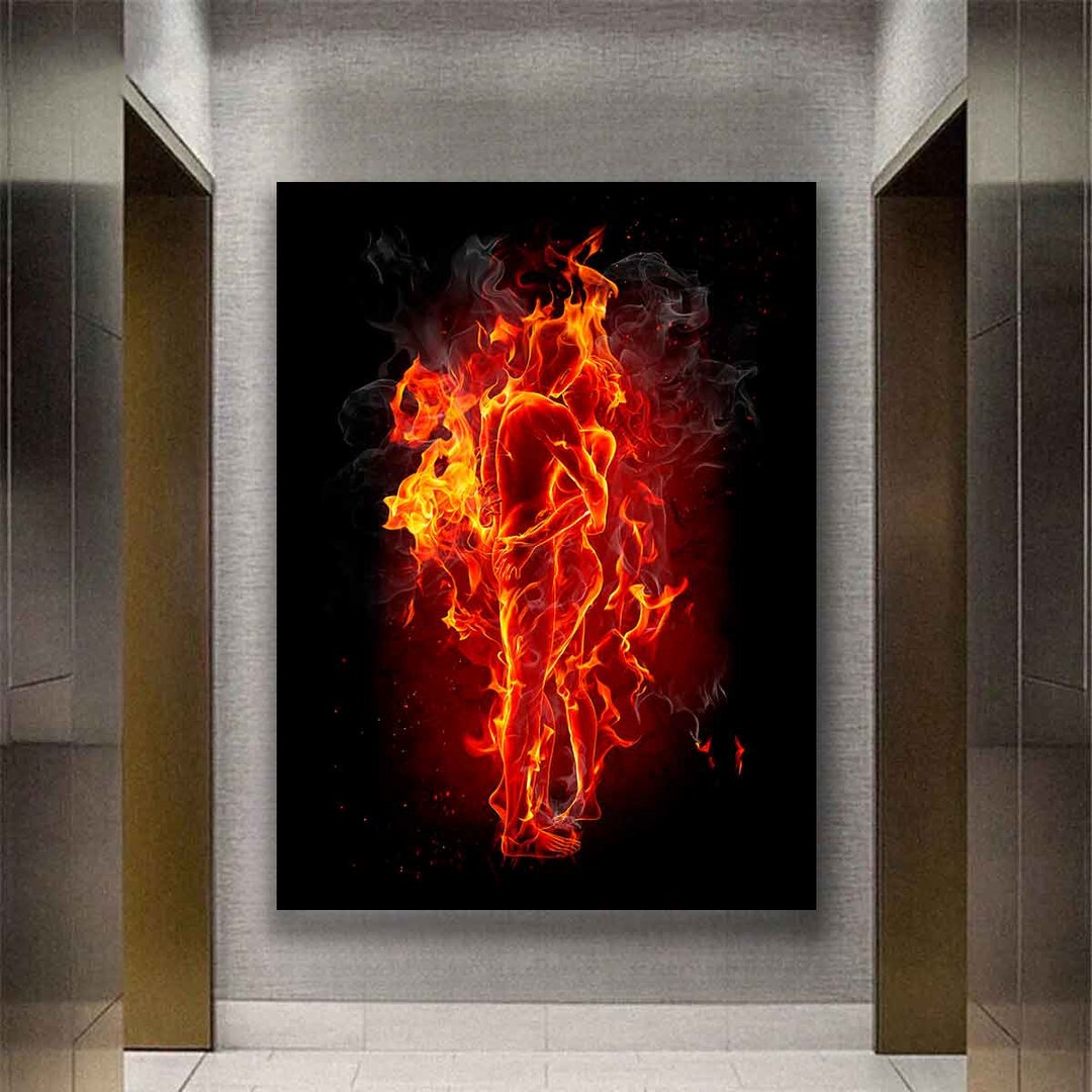 Couples Love Art, Fire Figures Love Painting, Love Art, Love Painting ...