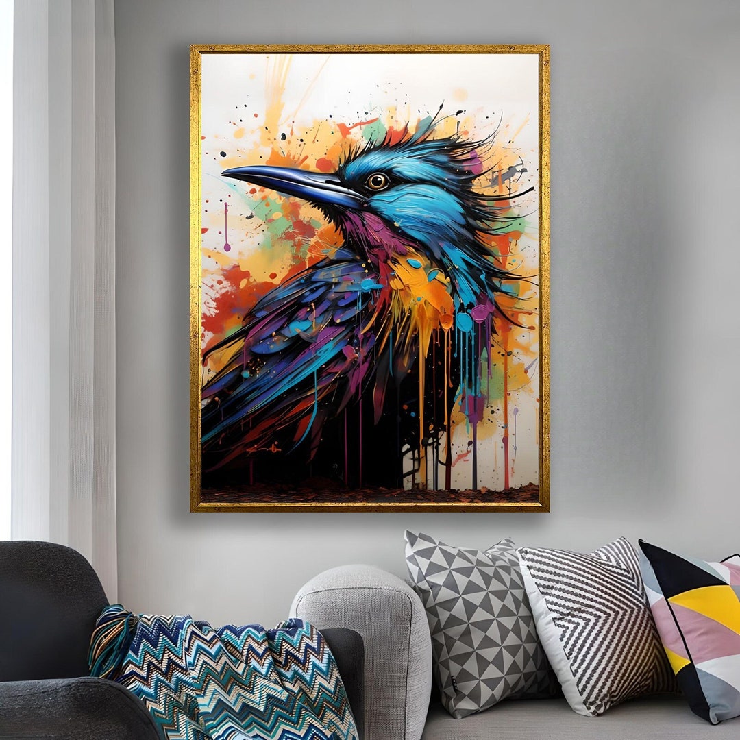 Graffiti Canvas Bird,graffiti Wallpaint Canvas,graffiti Canvas Art ...