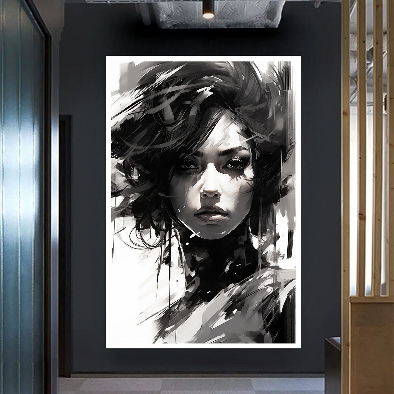Woman Sketch Drawing, Girl Art Print, Lady Painting Style, Woman ...