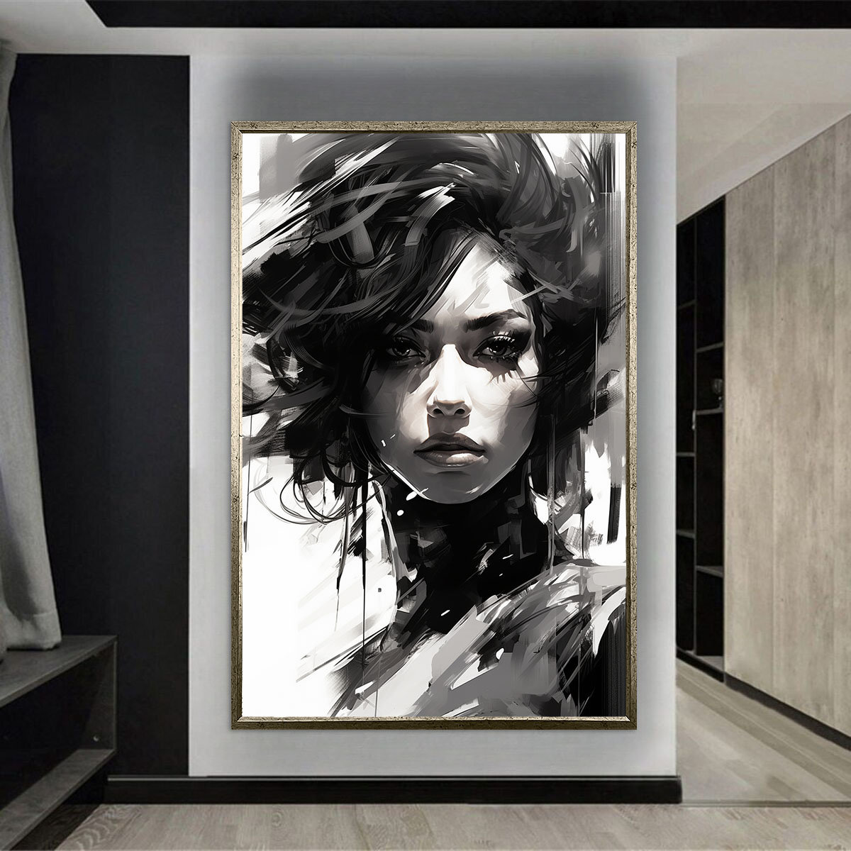 Woman Sketch Drawing, Girl Art Print, Lady Painting Style, Woman ...