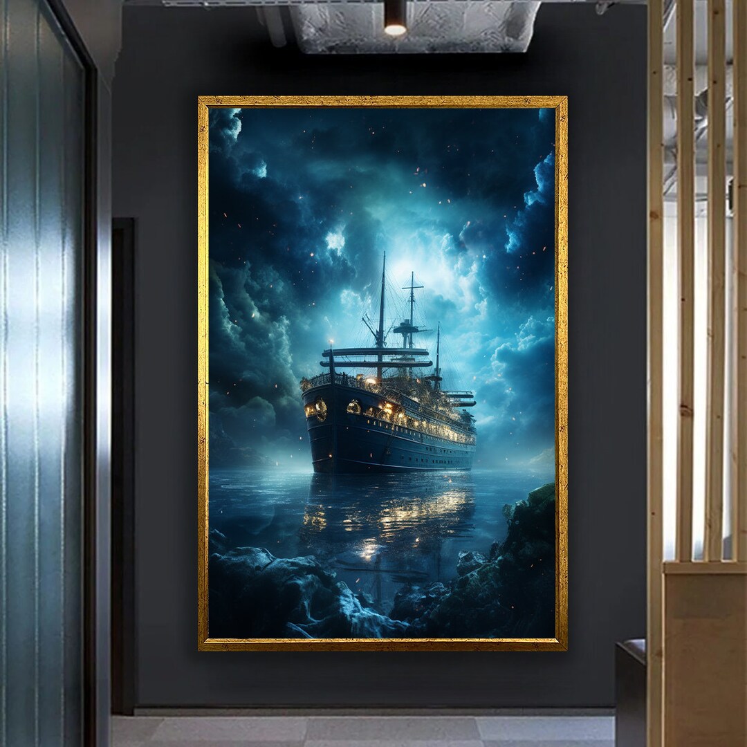 Ship Art, Ship Canvas Journey , Ship Canvas Art, Boat Art Print, Vessel ...