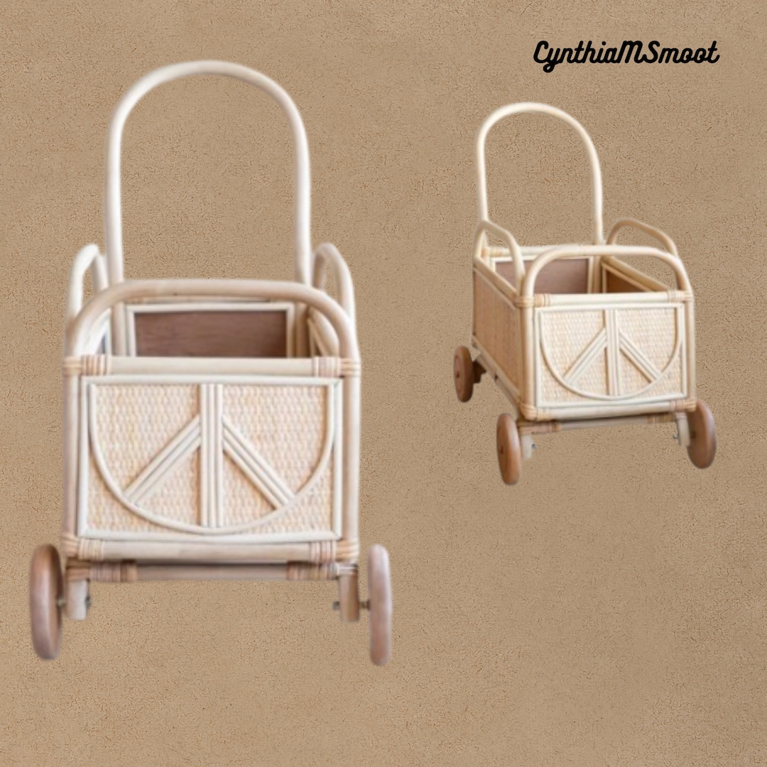 Car With Rattan Seats/ Rattan Push Car/ Gift for Her/ New Born - Etsy