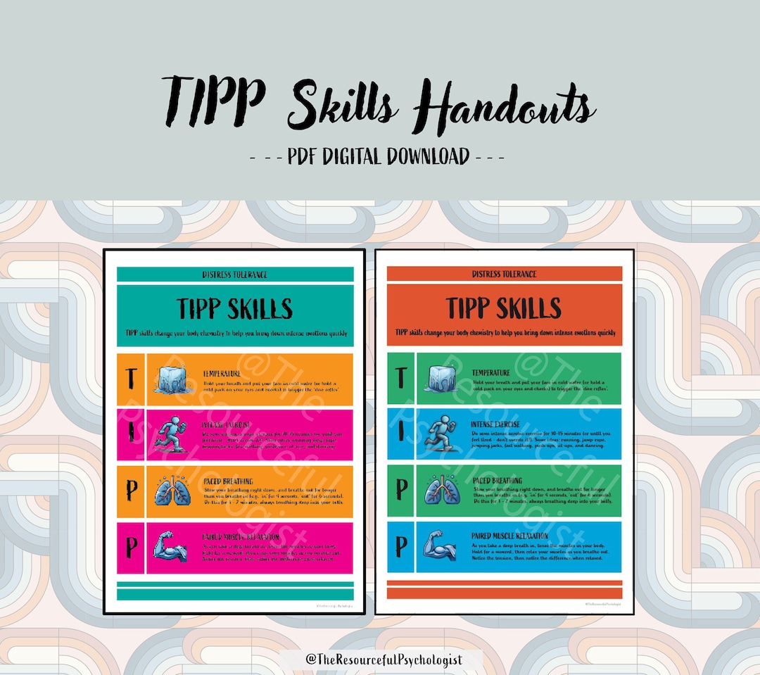 TIPP SKILLS Handouts --- Dialectical Behaviour Therapy, DBT, Distress ...