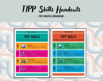 TIPP SKILLS Handouts --- Dialectical Behaviour Therapy, DBT, Distress ...
