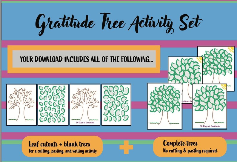 GRATITUDE TREE ACTIVITY - Art, Craft, 30-day Challenge, Classroom ...