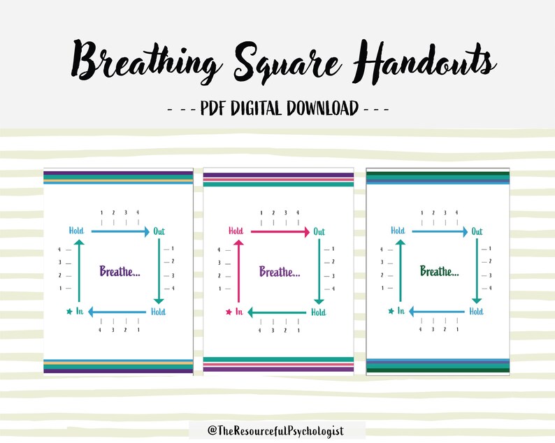 BOX BREATHING Handouts the 'breathing Square', Square Breathing ...