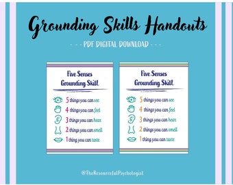GROUNDING SKILLS Handouts Emotion Regulation, Mindfulness, 5 Senses ...