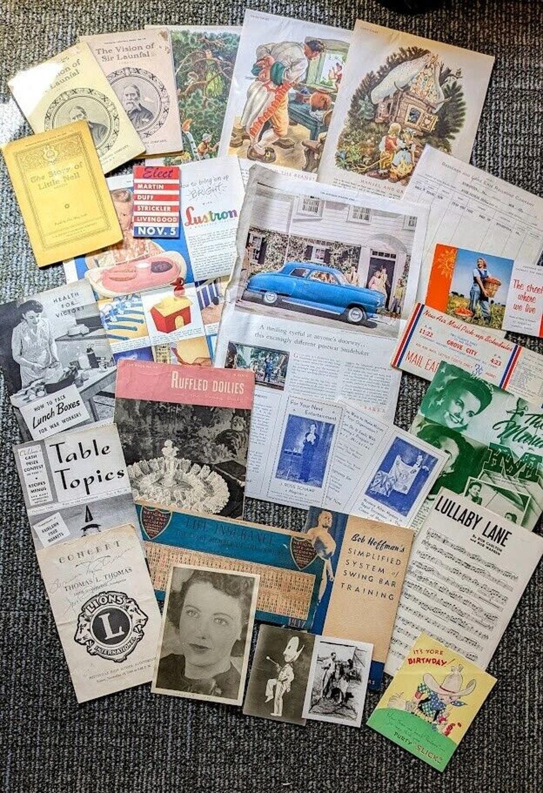 Huge Lot 1930s 40s Junk Journal Ephemera Photos Magazine Ads Booklets ...