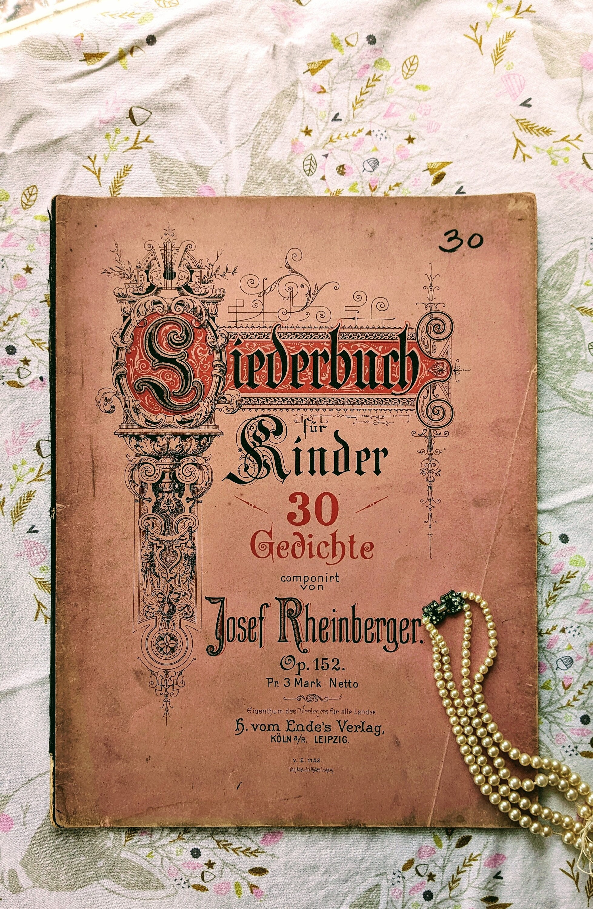 Antique German Language Liederbuch Für Kinder Soft Pink Cover Music ...