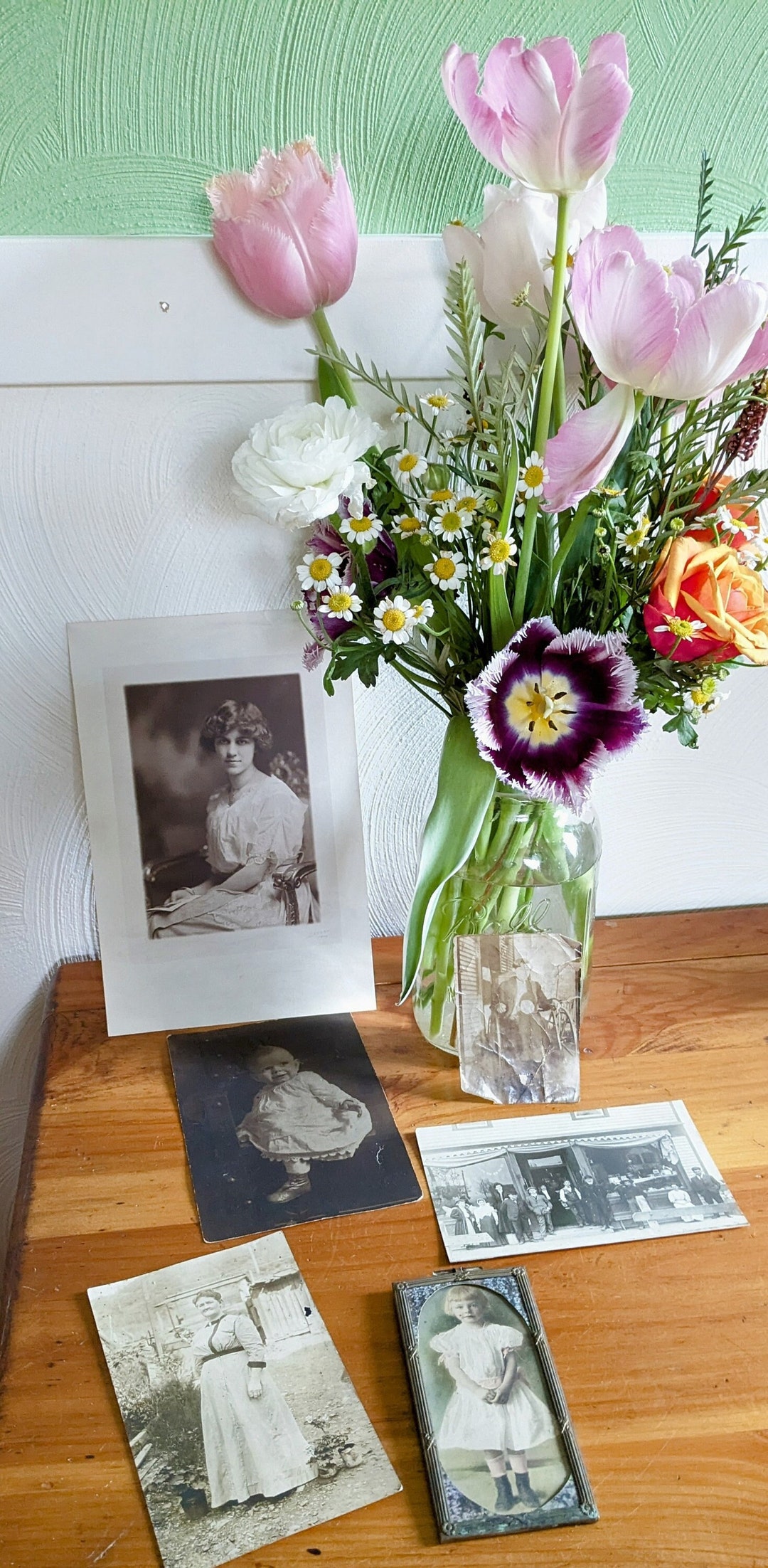 6 Antique Vintage 1800s-1900s Photo Lot, Postcards, Photos From Estates ...