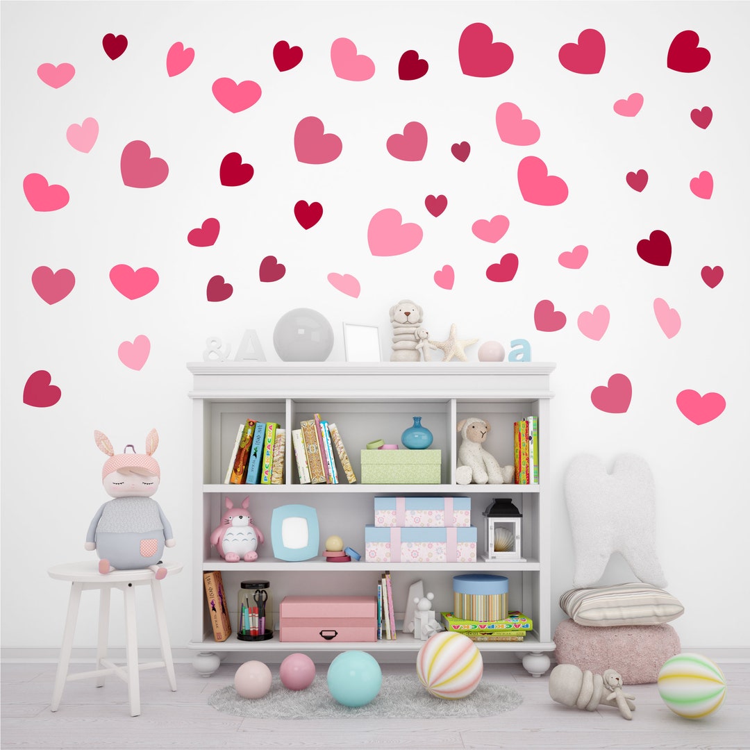 Heart Wall Decals, Heart Wall Sticker, Nursery Wall Decor, Boho Wall ...