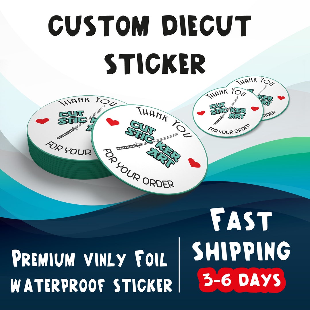 100 Custom Die Cut Vinyl Stickers, Custom Sticker, Die Cut Sticker ...