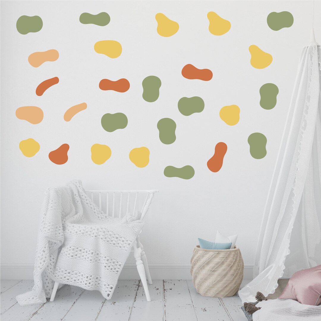 Abstract Wall Decals, Pastel Shapes Colorful Abstract Wall Sticker ...