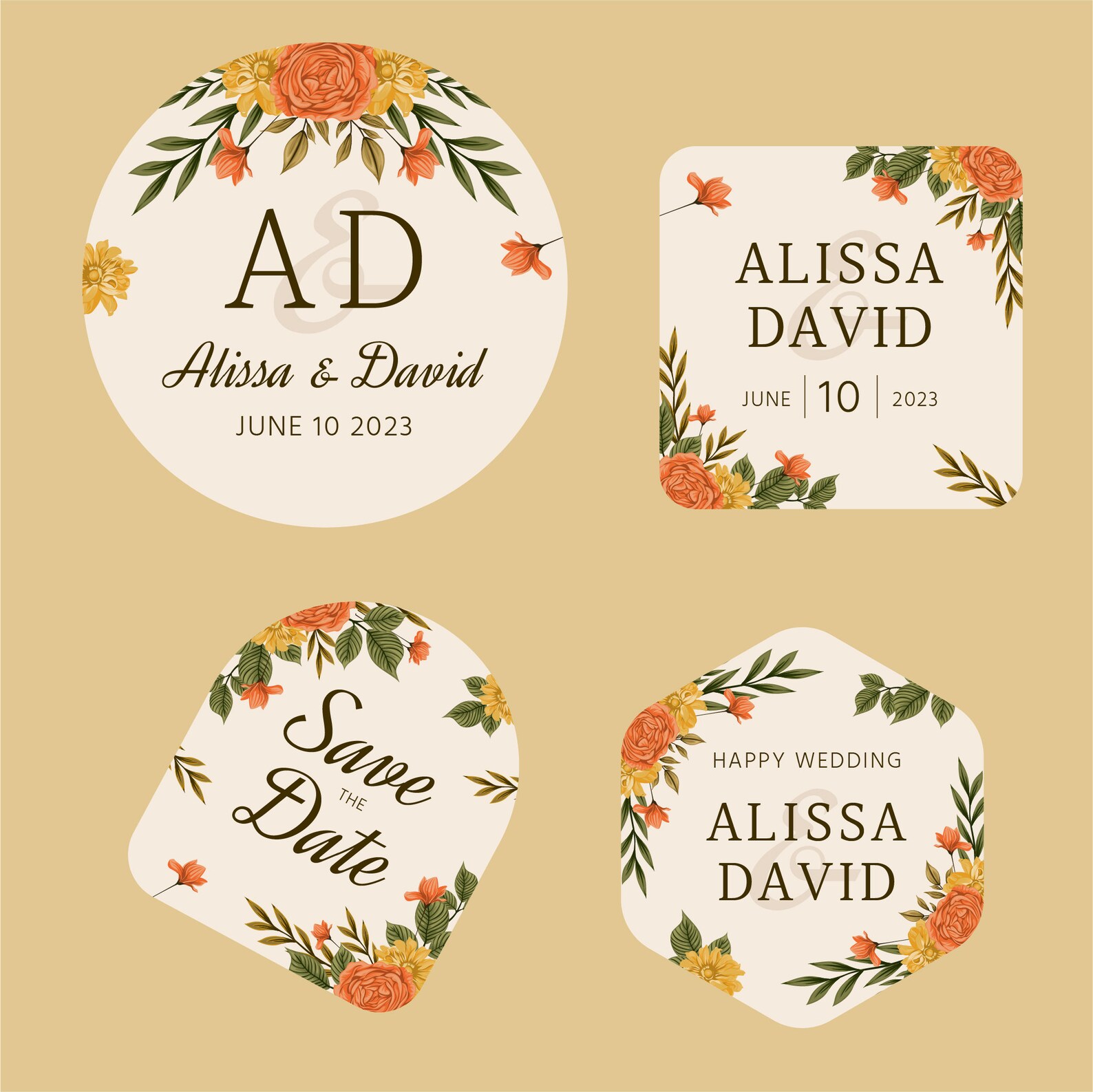Custom Wedding Stickers: Personalized Labels - Etsy