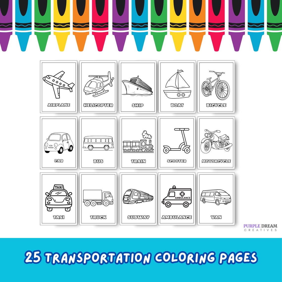 Pre-school Transportation Coloring Sheets, Printable Activity ...