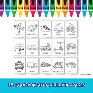 Pre-school Transportation Coloring Sheets, Printable Activity ...