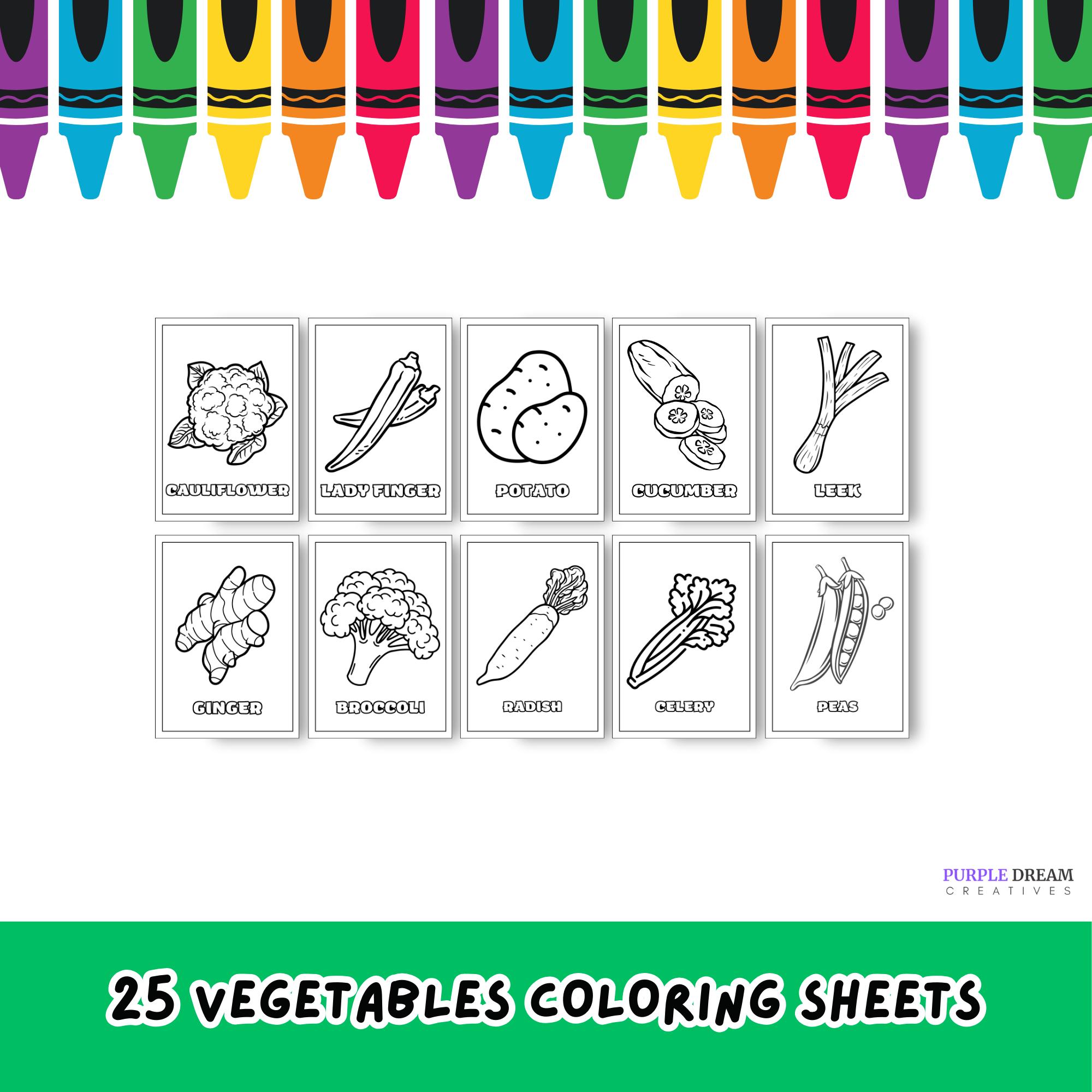 Printable Vegetable Coloring Sheets, Preschool School Activity ...