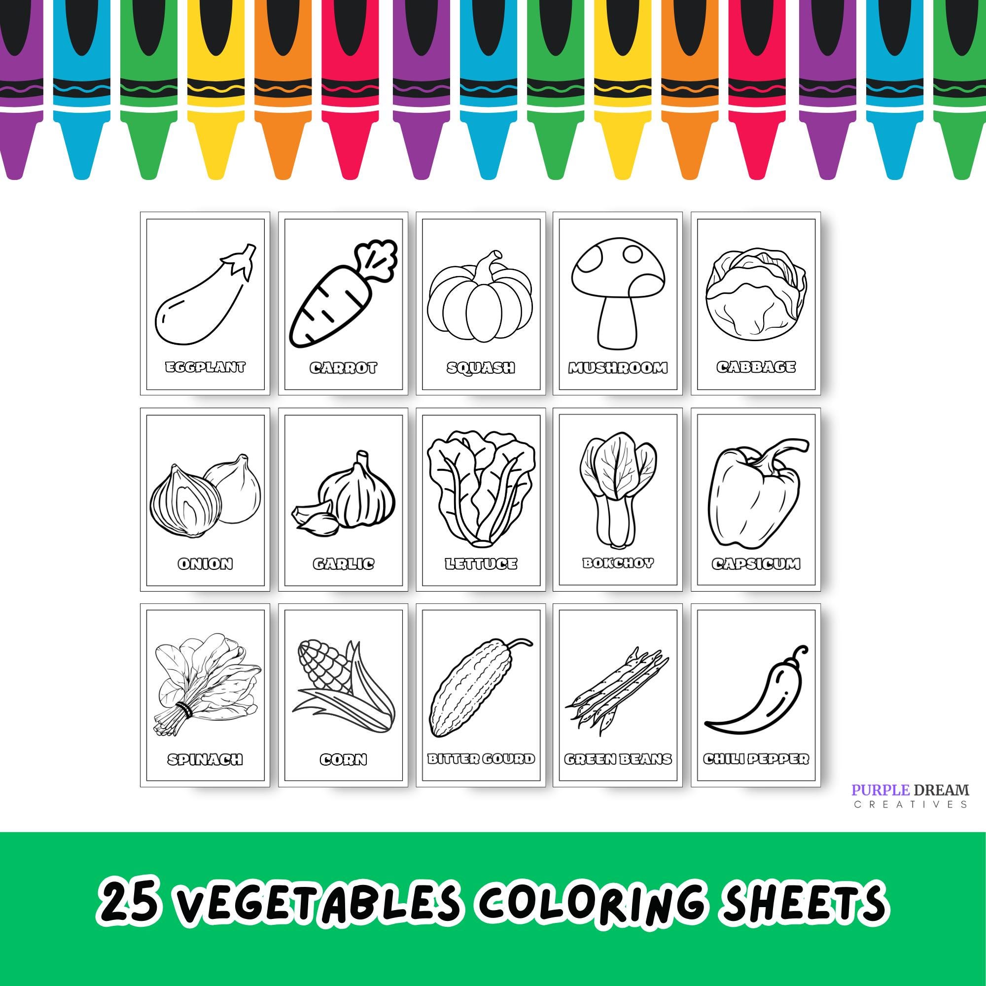 Printable Vegetable Coloring Sheets, Preschool School Activity ...