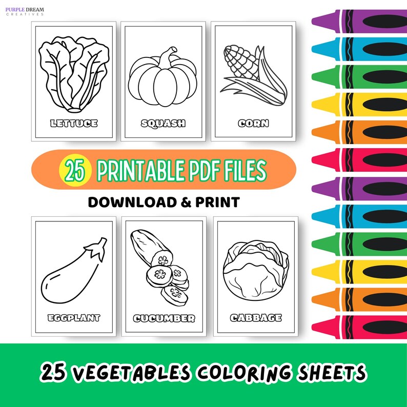 Printable Vegetable Coloring Sheets, Preschool School Activity ...