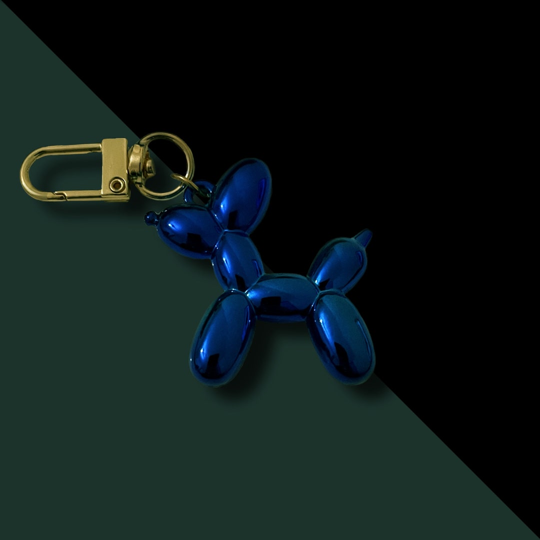 Blue Metallic Balloon Dog Keychain / Animal Keyring / Party-inspired ...
