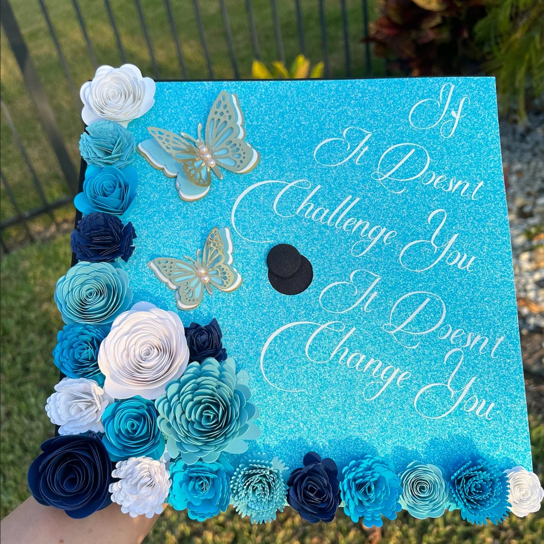 Glitter Graduation Cap Topper | Grad Graduation Cap | Custom Handmade ...
