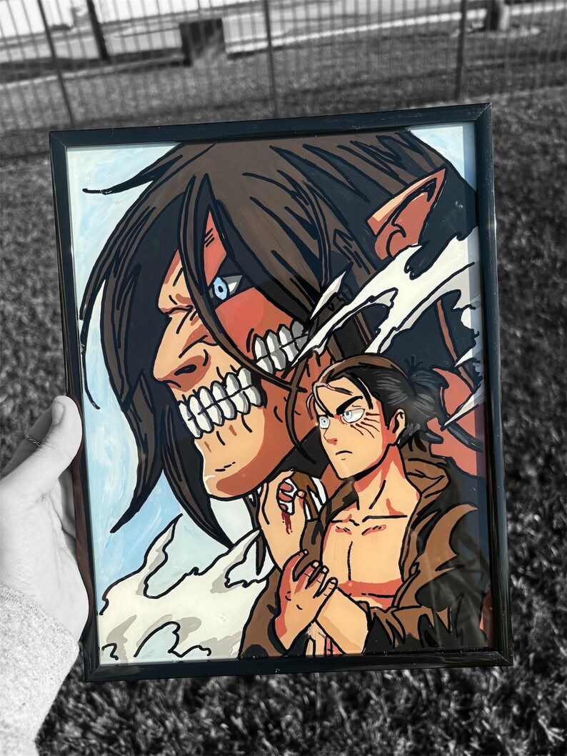 Hand-painted Attack on Titan Glass Painting, Anime Art - Etsy