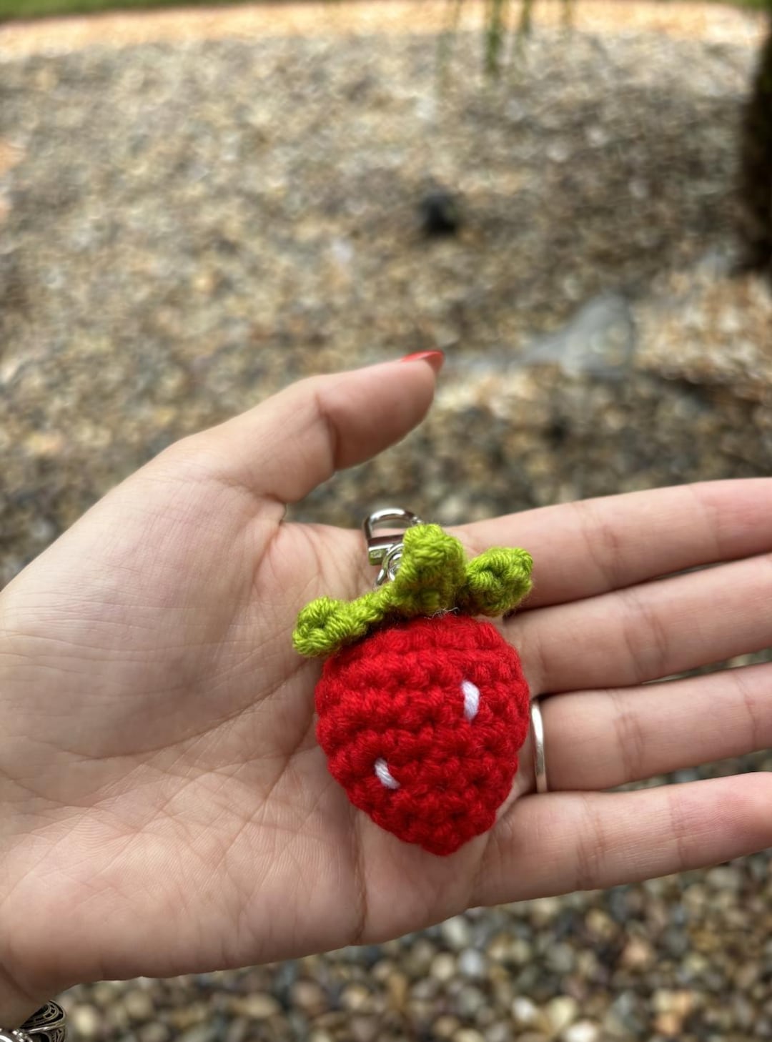 Crochet Strawberry Keychain- More Keychains in Store! - Etsy
