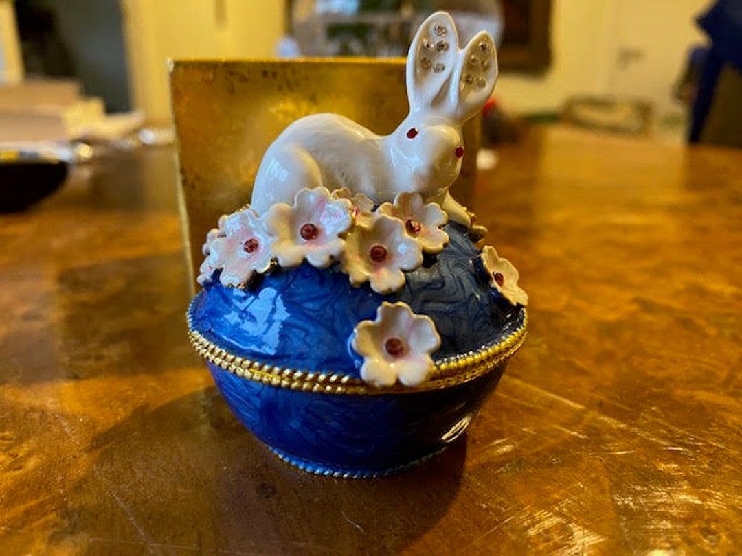 Valentines Bunny Enamel Painted Box Gift Mother's Day Birthday Sweet ...