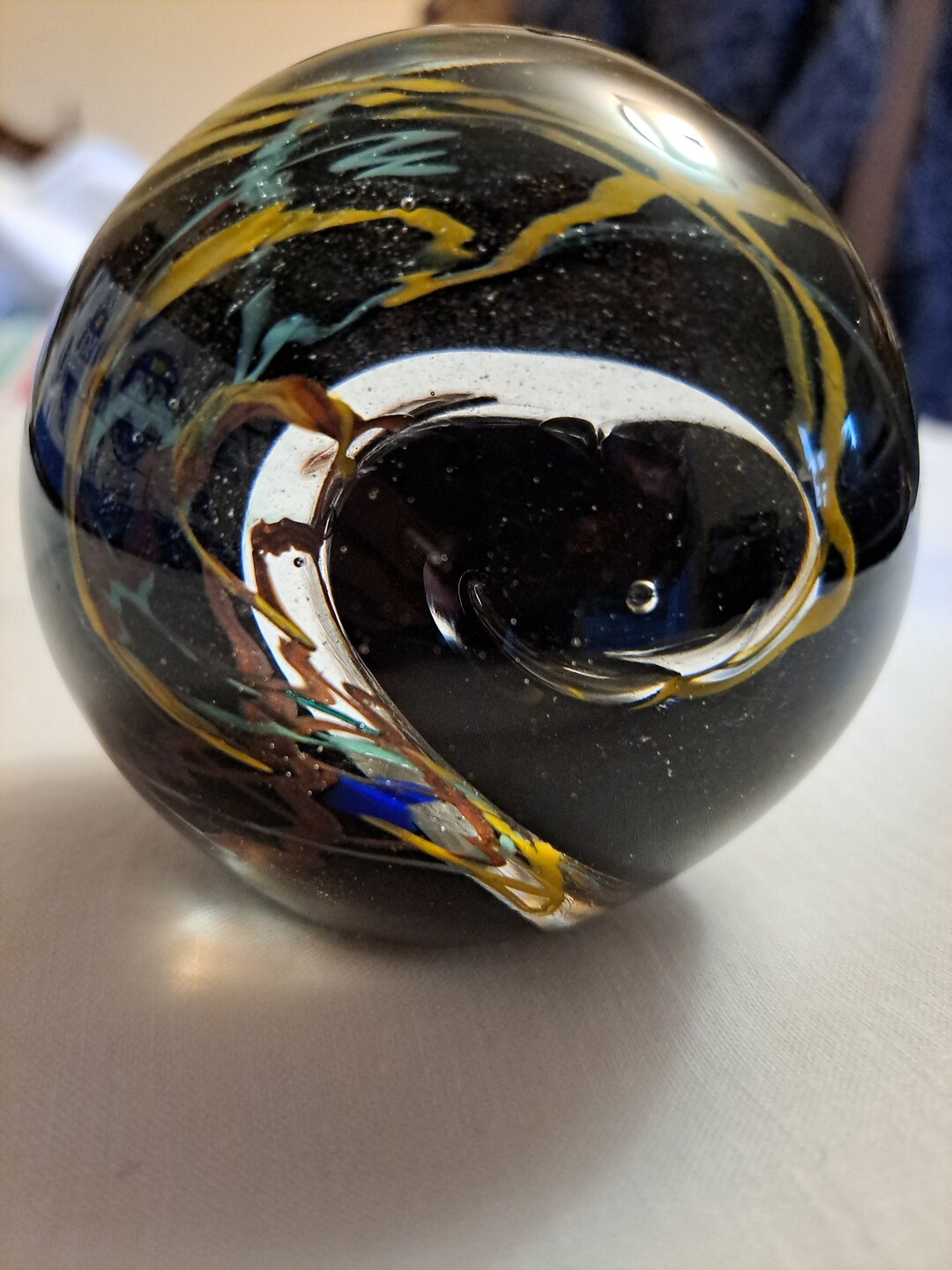 Paperweight malta Black Spiral Signed 236 - Etsy