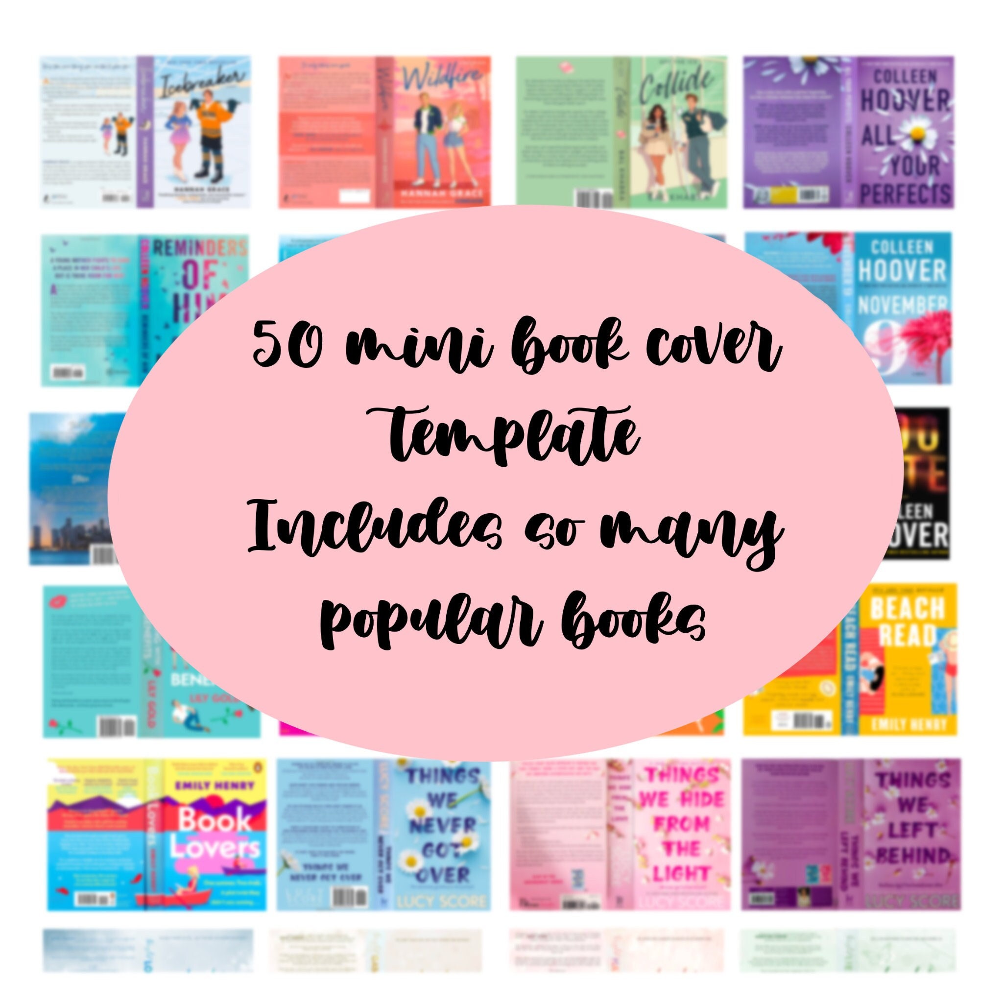 50 Mini Cover Book Template - Etsy