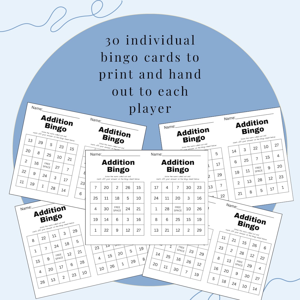 Bingo Cards Kids, Maths Games for Kids, Maths Bingo, Addition Worksheet ...