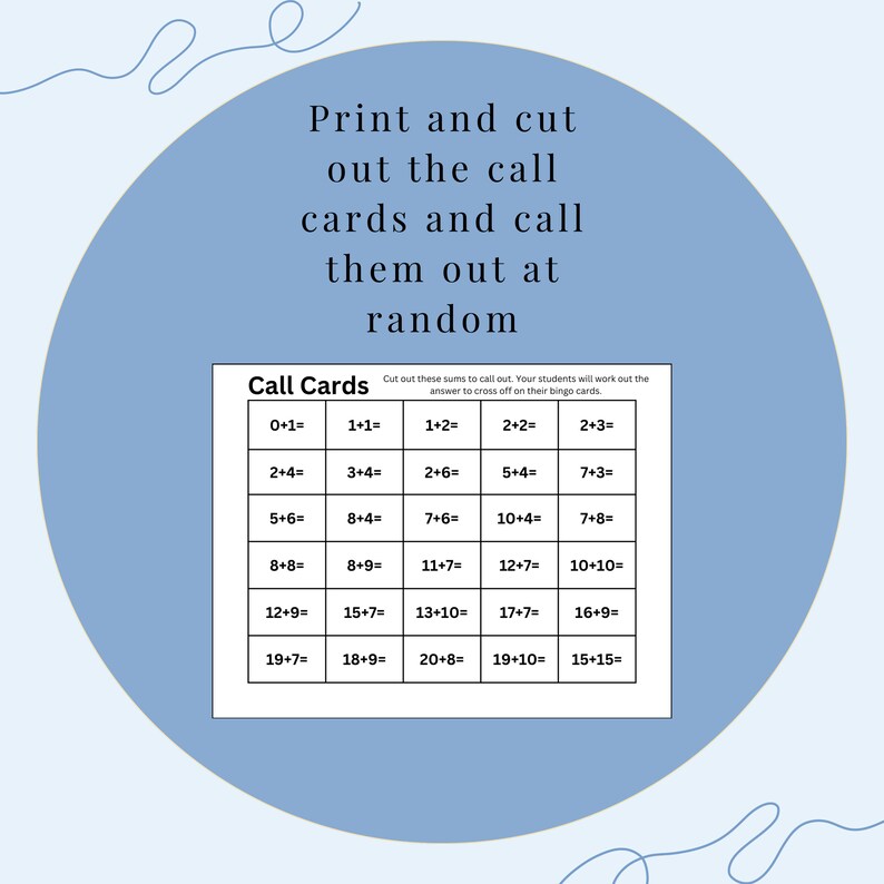 Bingo Cards Kids, Maths Games for Kids, Maths Bingo, Addition Worksheet ...