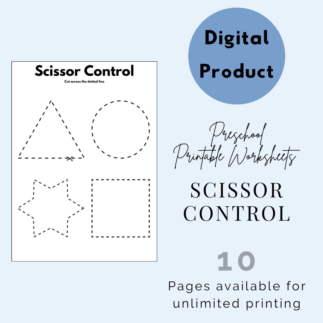 Scissor Control Printables, Printable Activity Sheet, Fine Motor ...