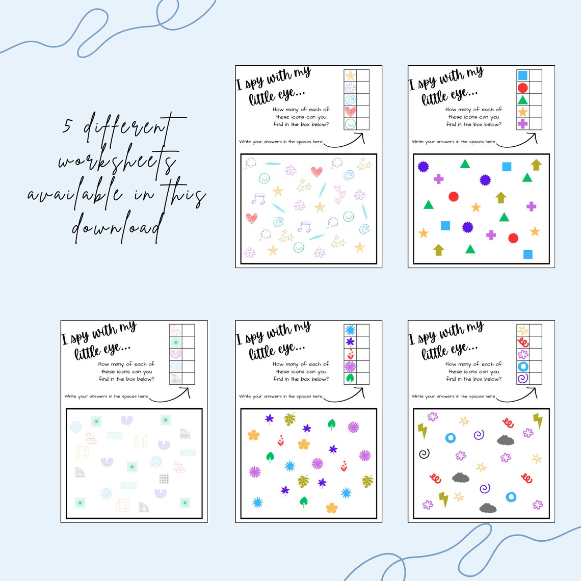 I Spy With My Little Eye, Preschool Worksheets, Preschool Printables ...