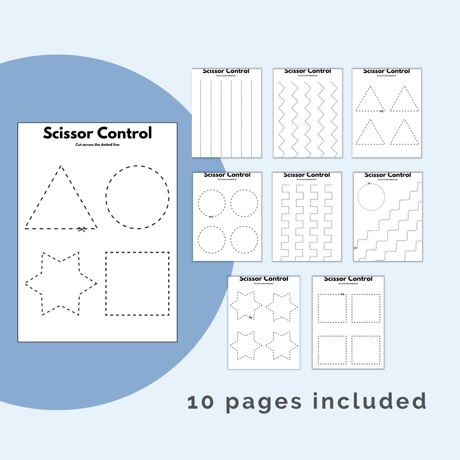 Scissor Control Printables, Printable Activity Sheet, Fine Motor ...