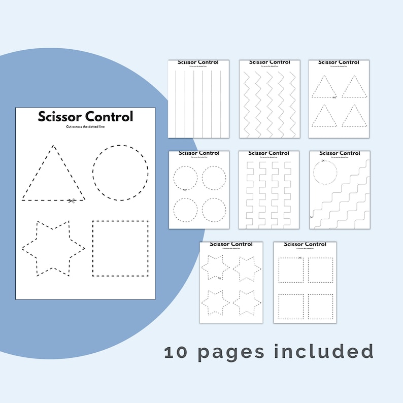 Scissor Control Printables, Printable Activity Sheet, Fine Motor ...