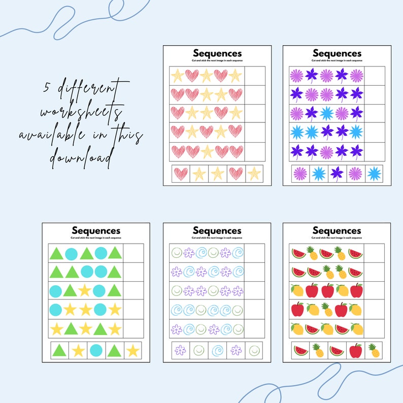Preschool Cut and Paste Activity, Complete the Pattern, Complete the ...