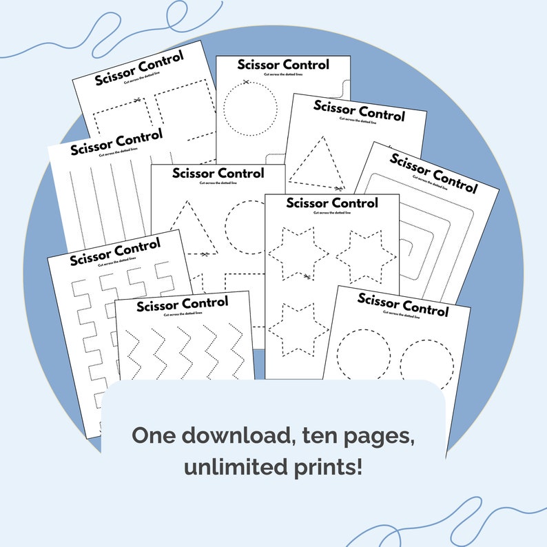 Scissor Control Printables, Printable Activity Sheet, Fine Motor ...