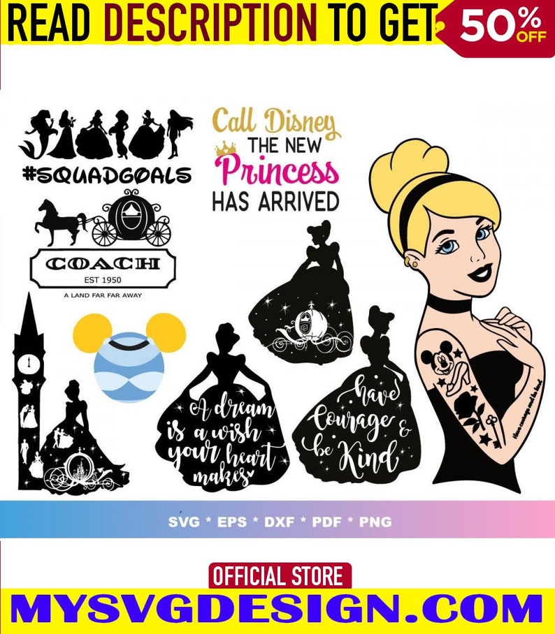 100 CINDERELLA SVG BUNDLE - Etsy