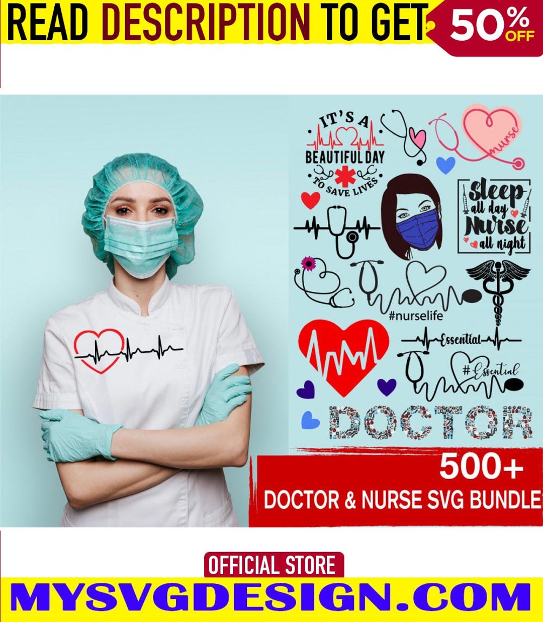 500 Doctor and Nurse Svg Bundle - Etsy