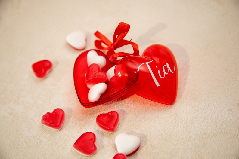 Custom Fillable Plastic Hearts: Personalised Party Favours - Etsy