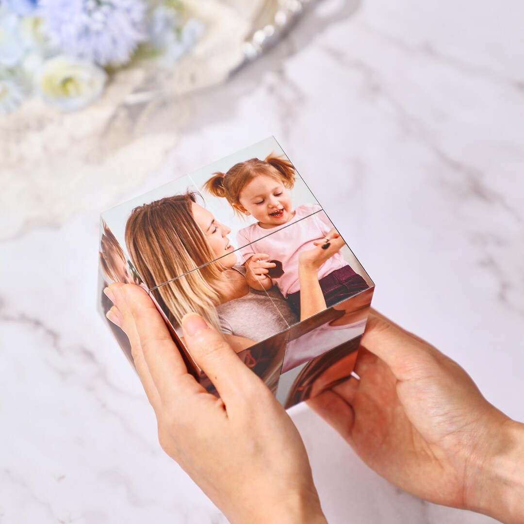 Customizable Infinity Photo Cube, Memory Couple Photo Cube, Mothers Day ...