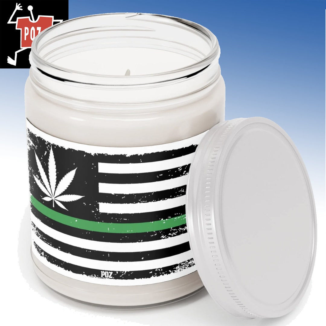 The Green Stripe Flag, Scented Candles, 9oz, 420 Marijuana Flag ...