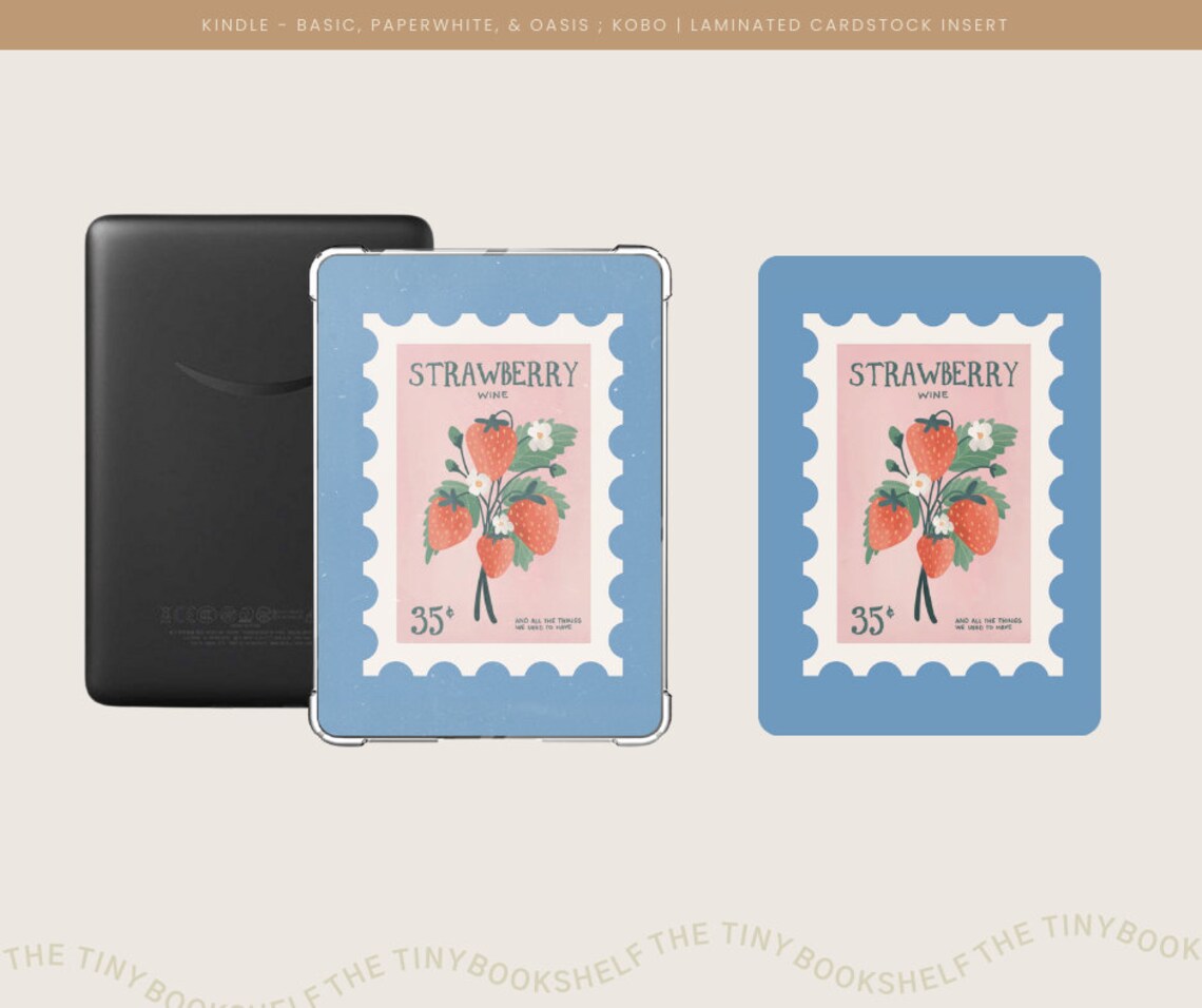 Strawberry Wine Kindle Kobo Insert Cards - Etsy