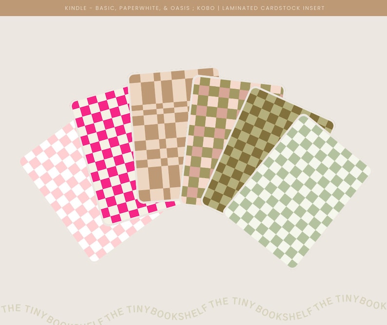 Checkered V2 Kindle | Kobo Insert Cards - Etsy
