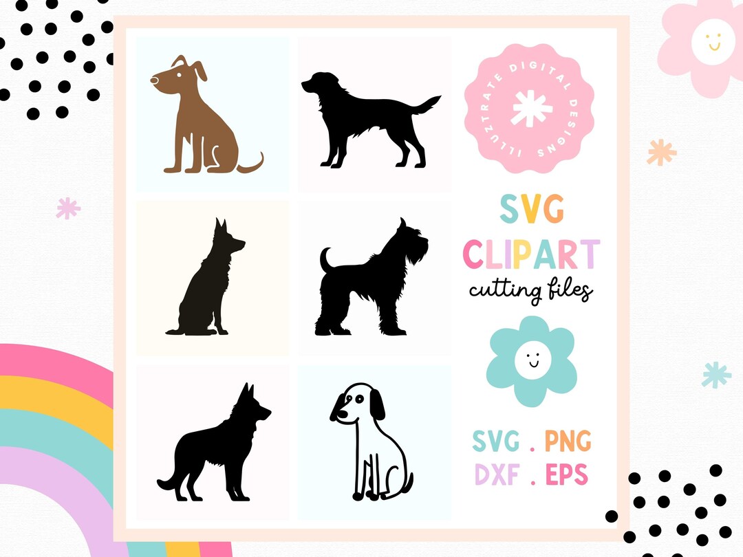 Dog SVG Cut File Dog Face SVG Cute Dog SVG Dog Silhouette - Etsy