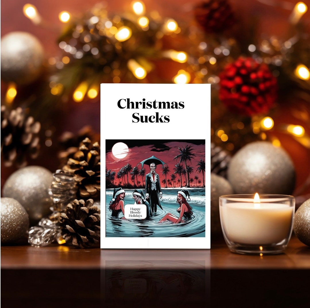 Vampire Christmas SUCKS Christmas Card,vampire Alternative Christmas ...