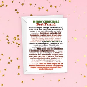 BEST Friend Merry Christmas Card, BFF Xmas Card, BESTIE Seasons ...