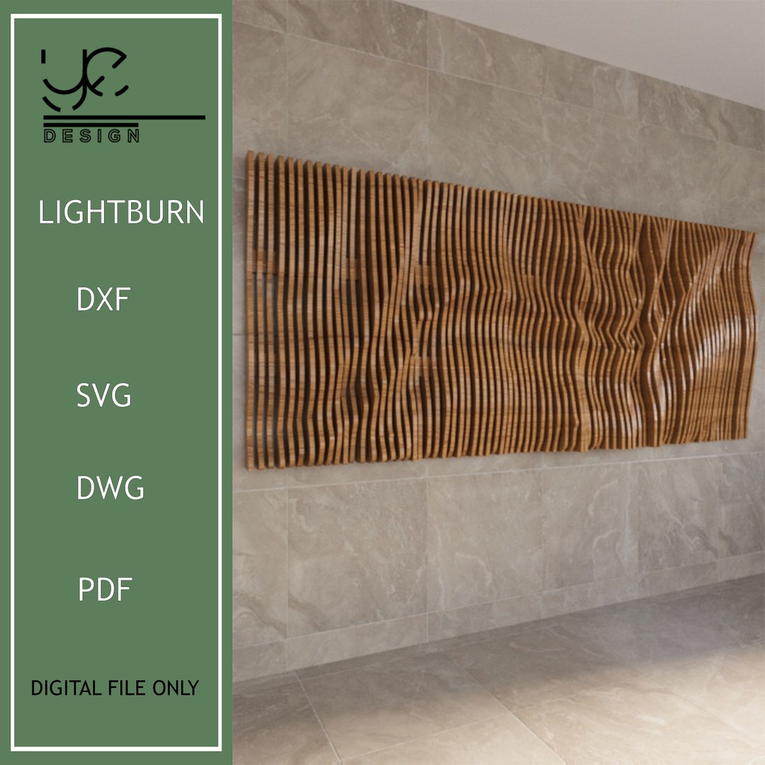 Wavy Wood Wall Decor CNC Files: Parametric Design (digital Download) - Etsy